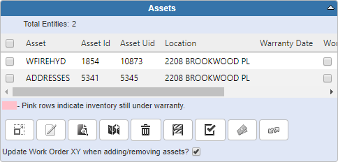Assets Panel Fields